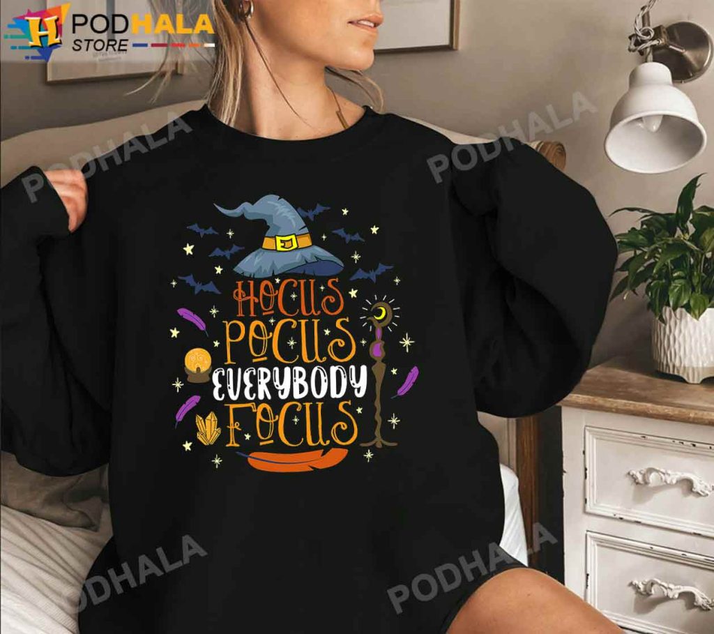 Hocus Pocus Everybody Focus Costume T-Shirt Halloween Gifts Teachers ...