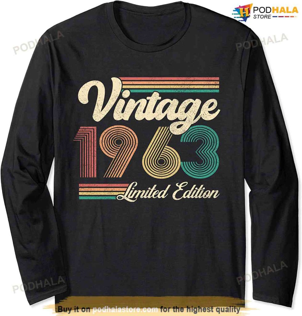 60 Year Old Vintage 1963 Limited Edition 60th Birthday Retro Long ...