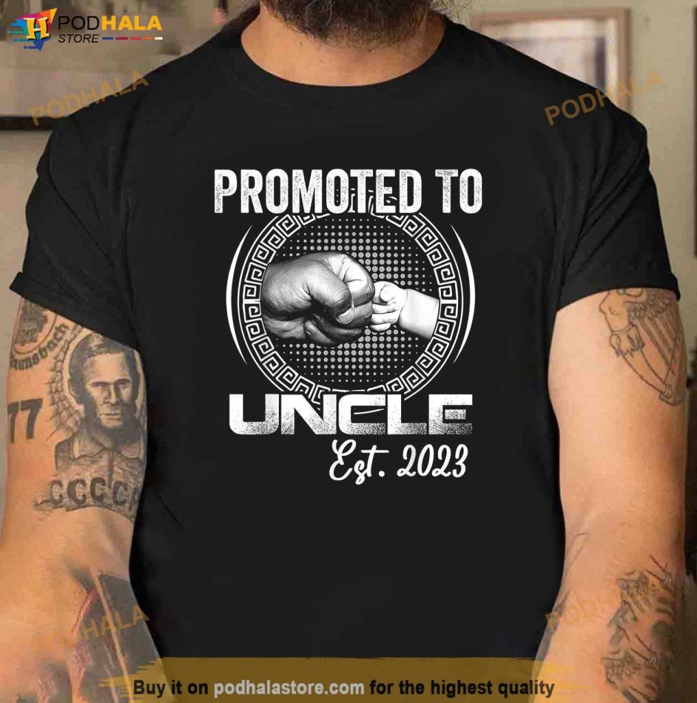 Promoted to Uncle 2023 First Time Fathers Day New Uncle Shirt ...