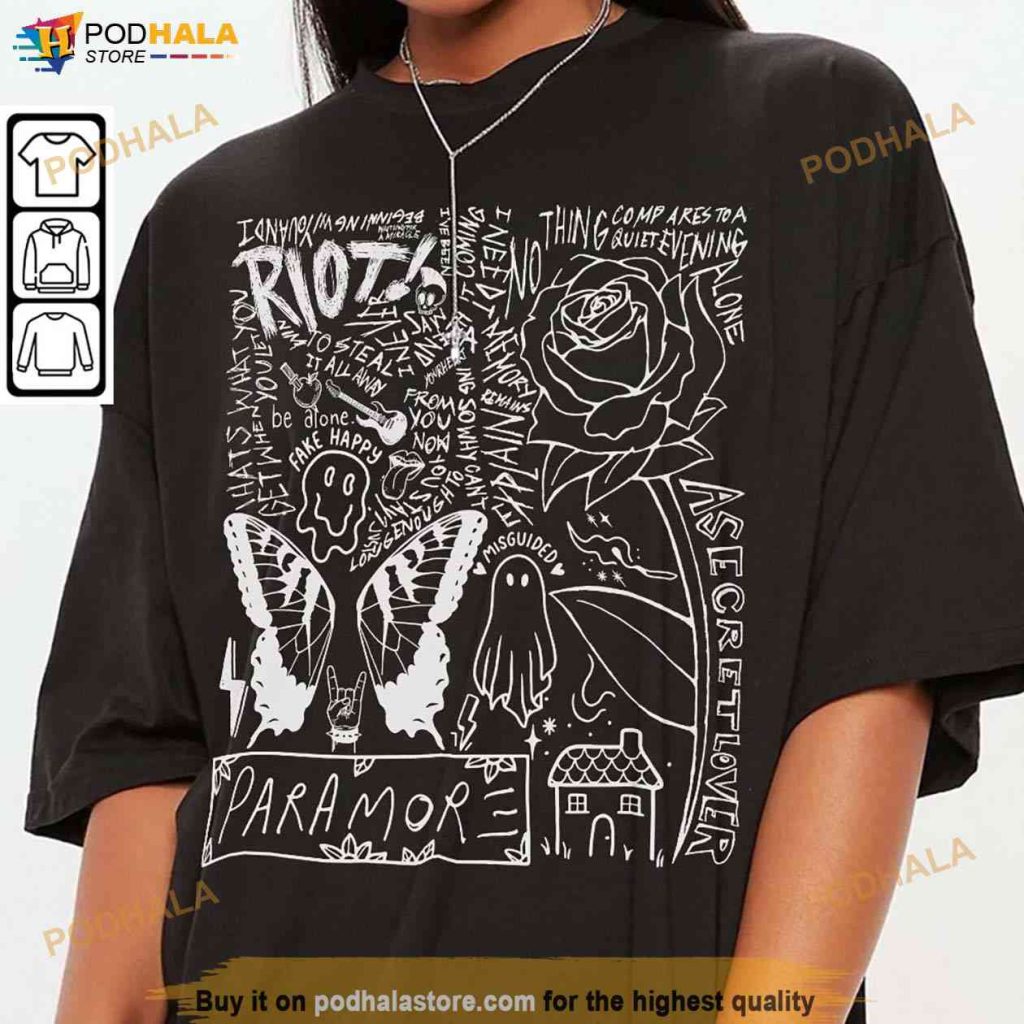 Paramore Doodle Art Shirt, Vintage Paramore Album Lyrics Merch Tour ...