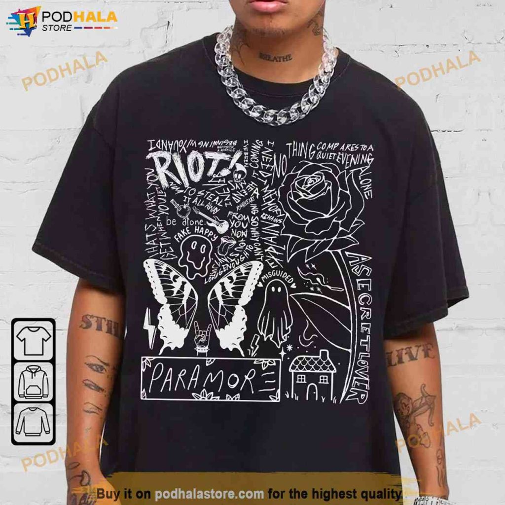 Paramore Doodle Art Shirt, Vintage Paramore Album Lyrics Merch Tour ...