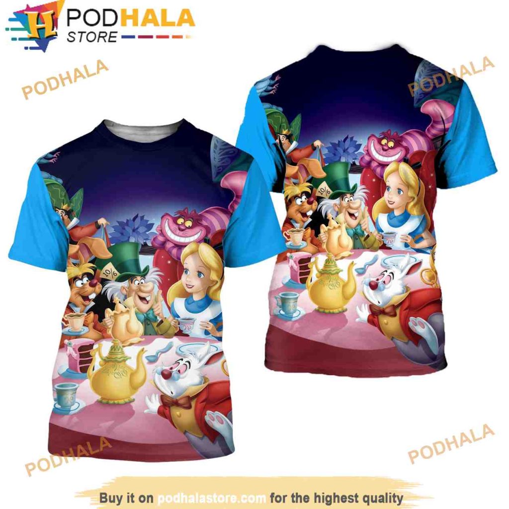 Alice In Wonderland Blue Button Overalls Patterns Disney 3D Shirt ...