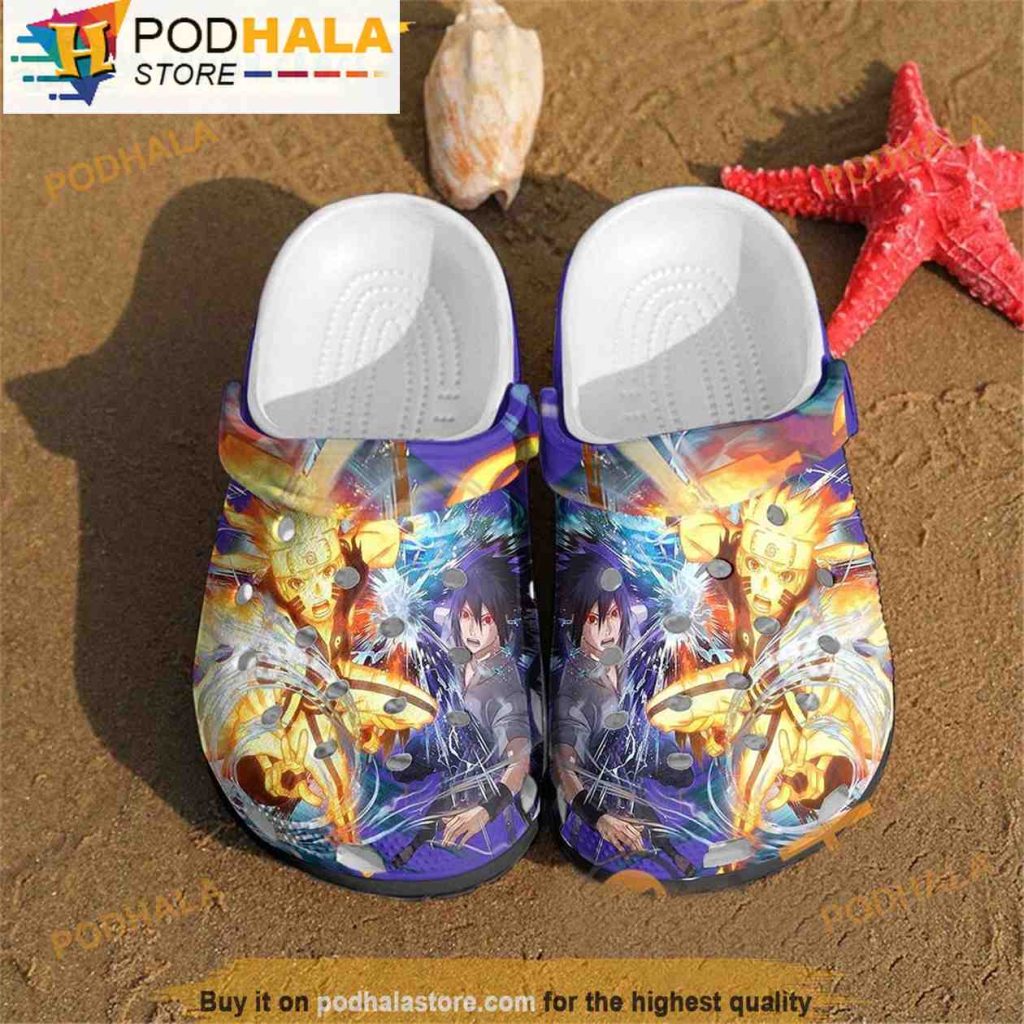 Anime Sasuke Naruto 3D Crocs Clog Shoes, Funny Crocs - Podhalastore