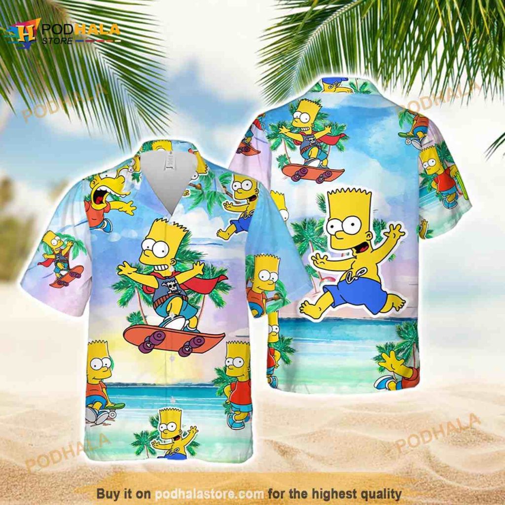 Bart Simpson Funny Hawaiian Shirt, Bart Simpson - Podhalastore