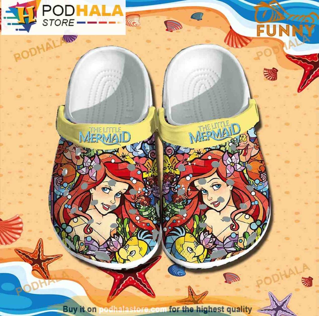 Beautiful Little Mermaid Disney 3D Crocs, Funny Crocs - Podhalastore