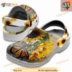 Butterfly On Sunflower Classic Crocs Clog Shoes - Podhalastore