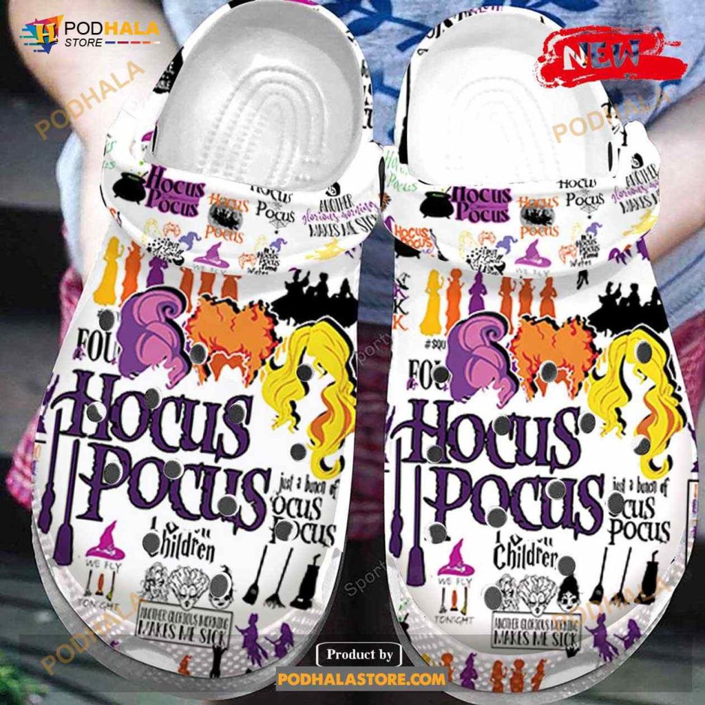 Hocus Pocus White Design Crocs Classic Clog Shoes - Podhalastore