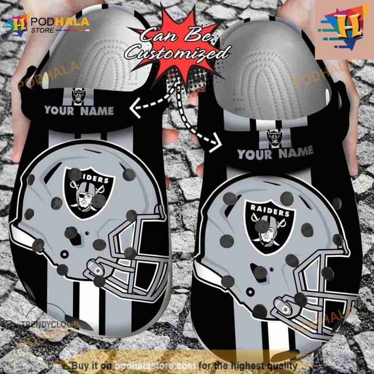 NFL Crocs Las Vegas Raiders Team Helmets Crocs Clog Shoes - Podhalastore