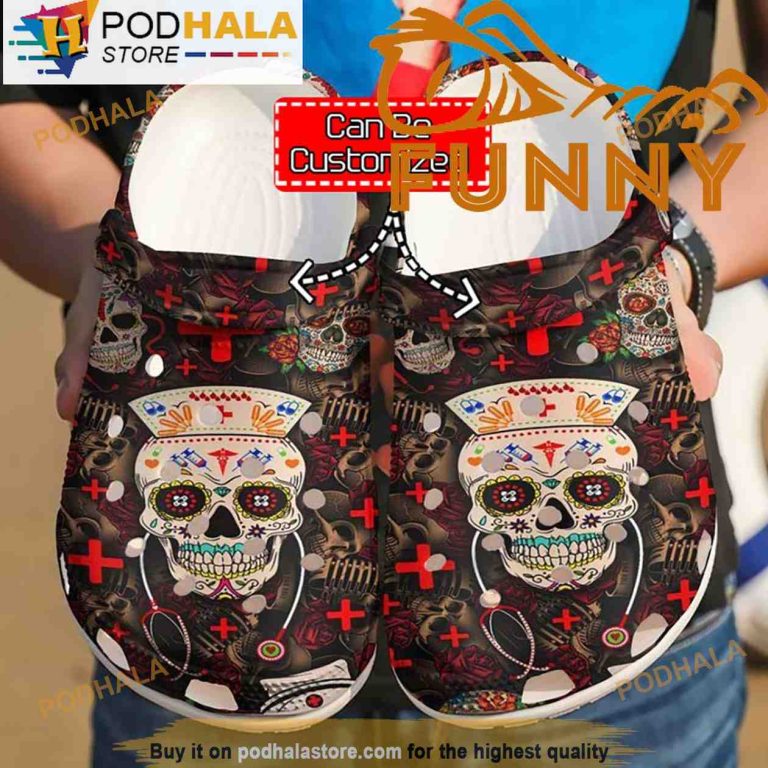 Nurse Pattern 3D Crocs, Hippie Gifts, Funny Crocs - Podhalastore