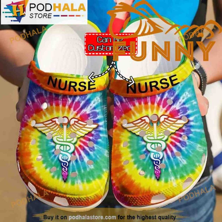 Nurse Pattern 3D Crocs, Hippie Gifts, Funny Crocs - Podhalastore