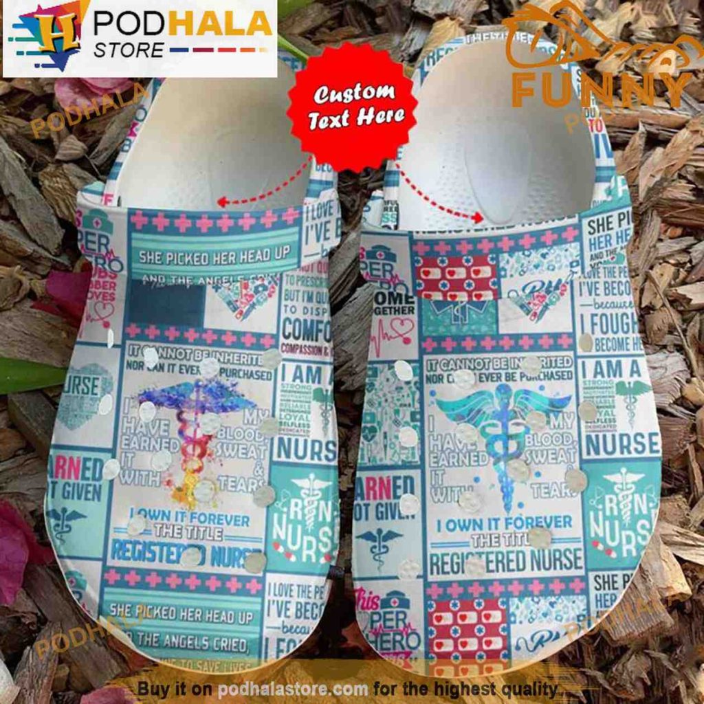 Nurse Pattern 3D Crocs, Hippie Gifts, Funny Crocs - Podhalastore