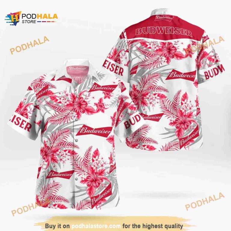 Budweiser Beer Hawaiian Shirt, Tropical Coconut Tree Beach Lovers Gift ...