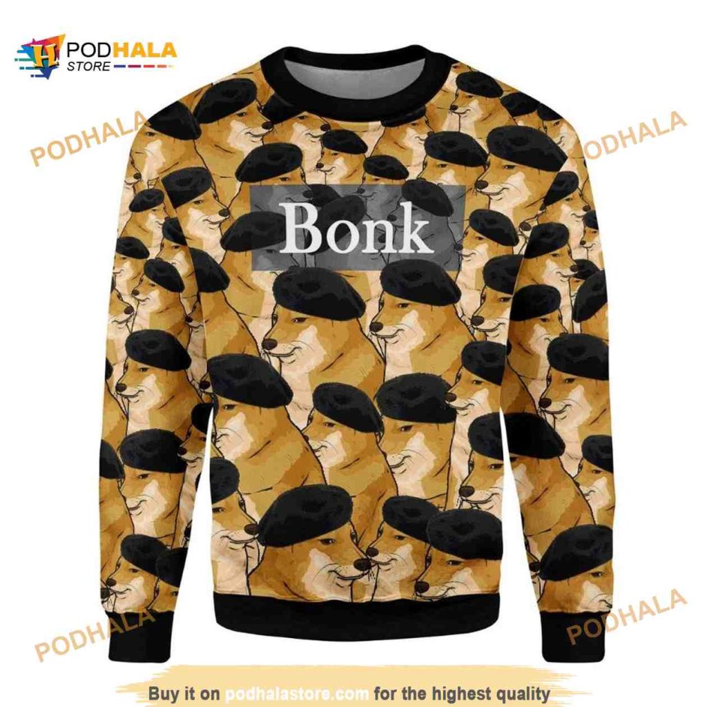 Cheems Ponk Meme 3D Funny Ugly Sweater Chrismas - Podhalastore