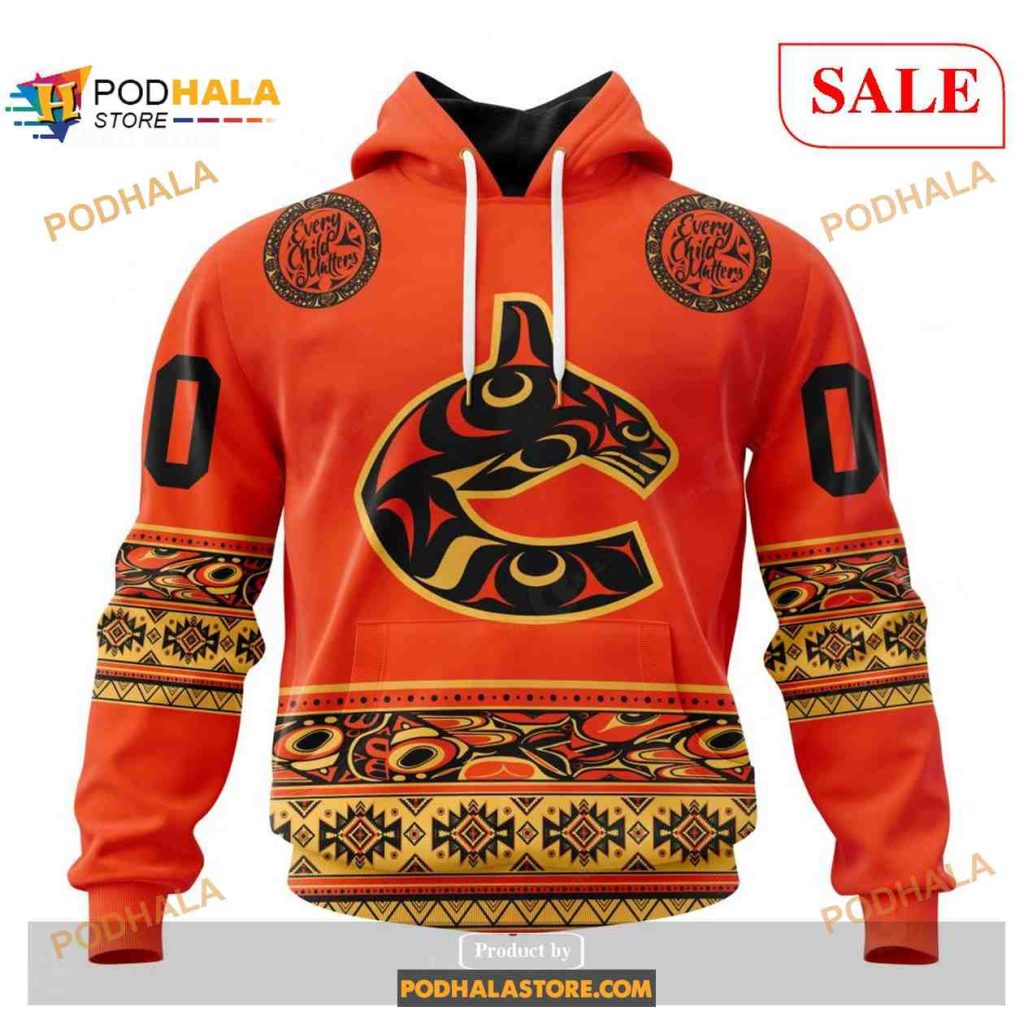 Custom Customized Native Design NHL Vancouver Canucks Hoodie 3D ...