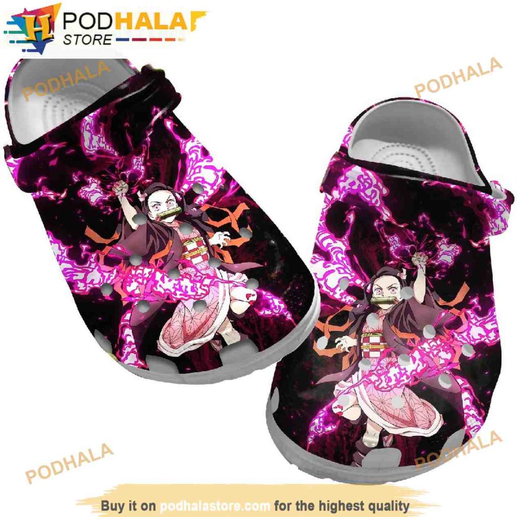 Nezuko Demon Slayer 3D Funny Crocs Slippers - Podhalastore