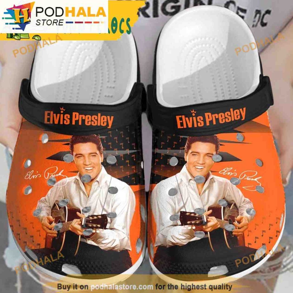 Dance King Of Rock And Roll Elvis Presley Purple 3D Crocs, Funny Crocs ...