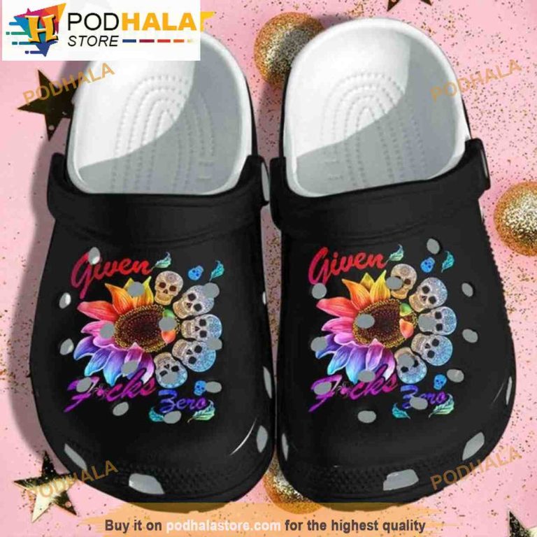 Skull And Rose 3D Funny Crocs - Podhalastore