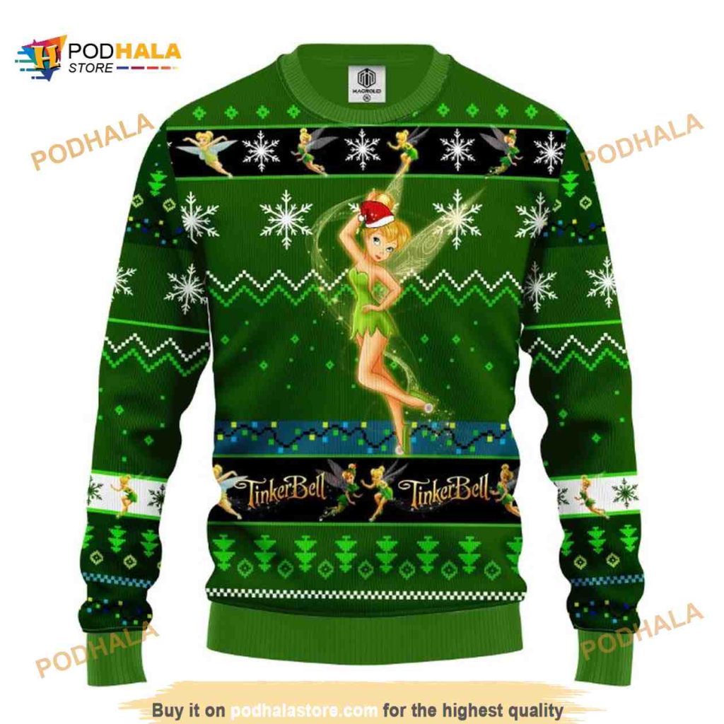 Tinker Bell Disney Christmas Ugly Wool Sweater, Xmas Gifts - Podhalastore