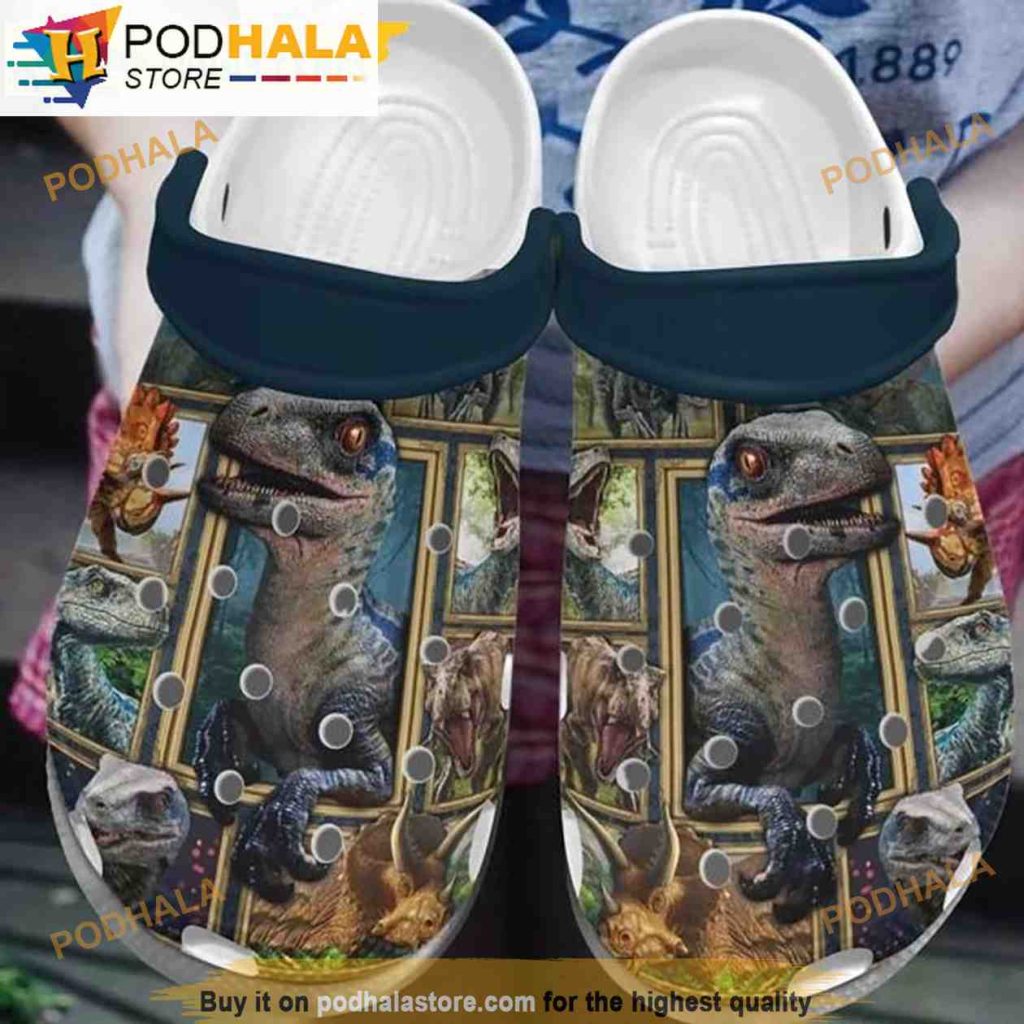 Velociraptor Jurassic Park 3D Funny Crocs Clog Shoes - Podhalastore