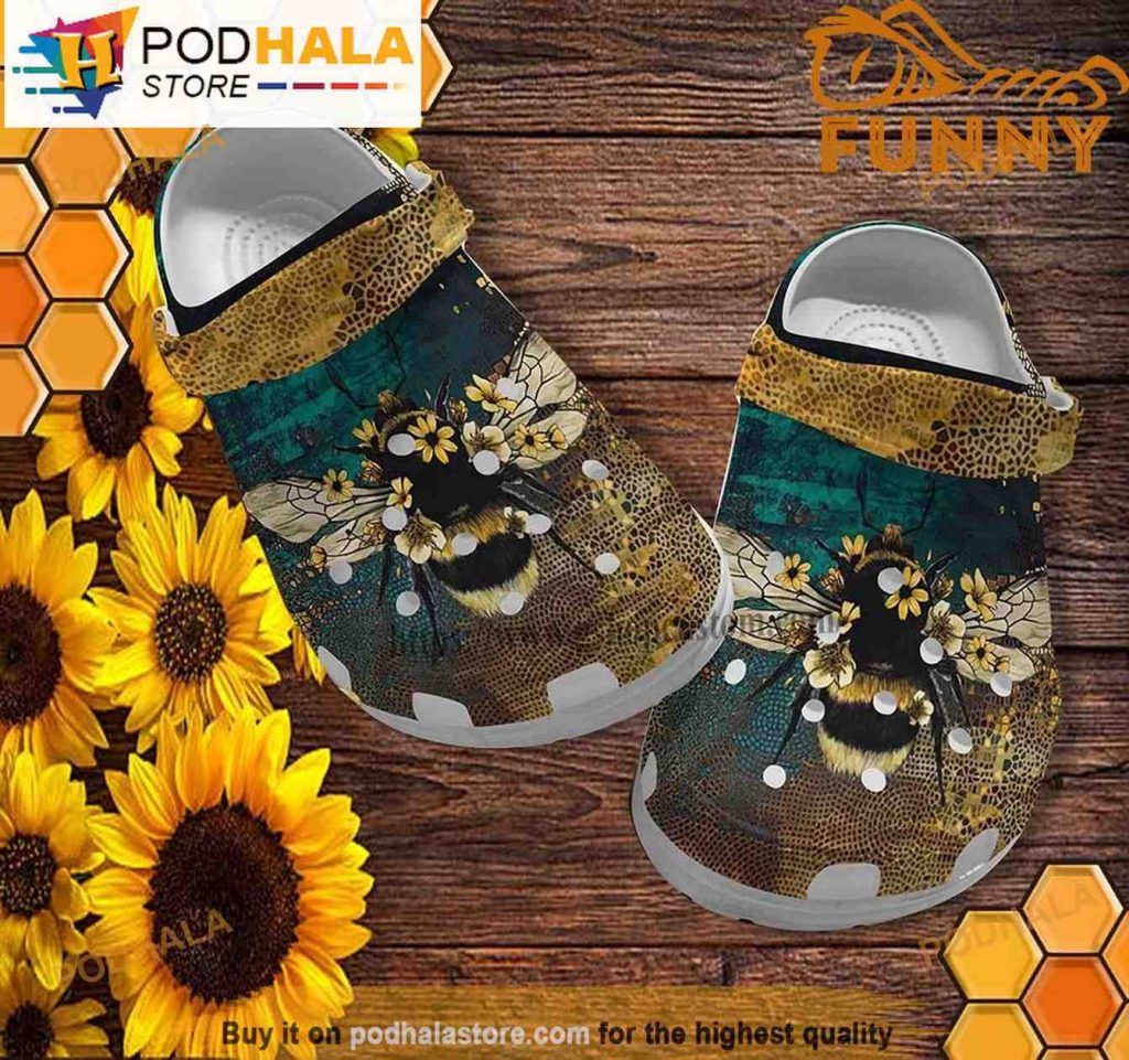 Vintage King Bee 3D Funny Crocs - Podhalastore