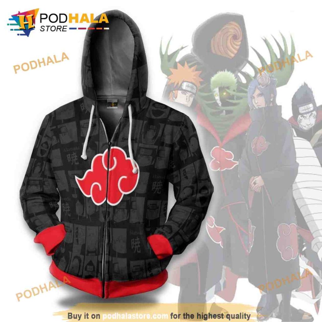 Akatsuki 3D Hoodie Village Naruto Clothes Anime Outfit - Podhalastore