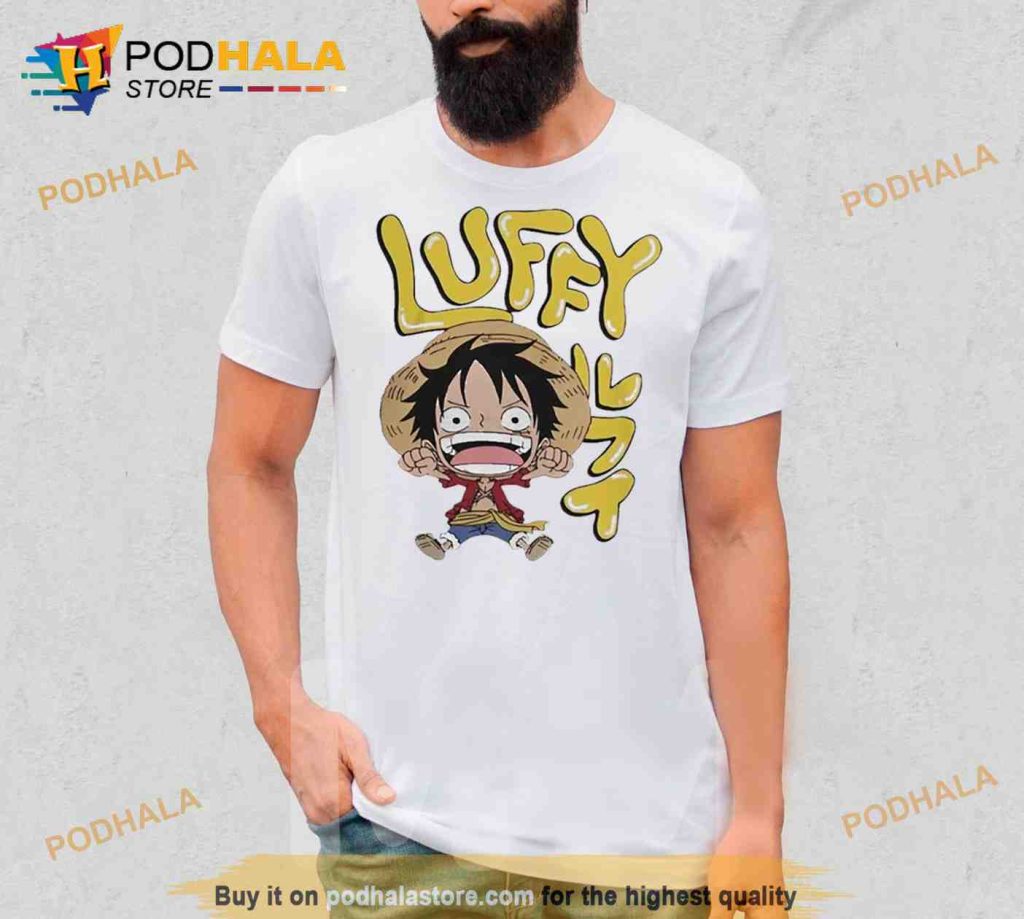 Chibi Luffy With Bubble Name And Kanji Shirt - Podhalastore