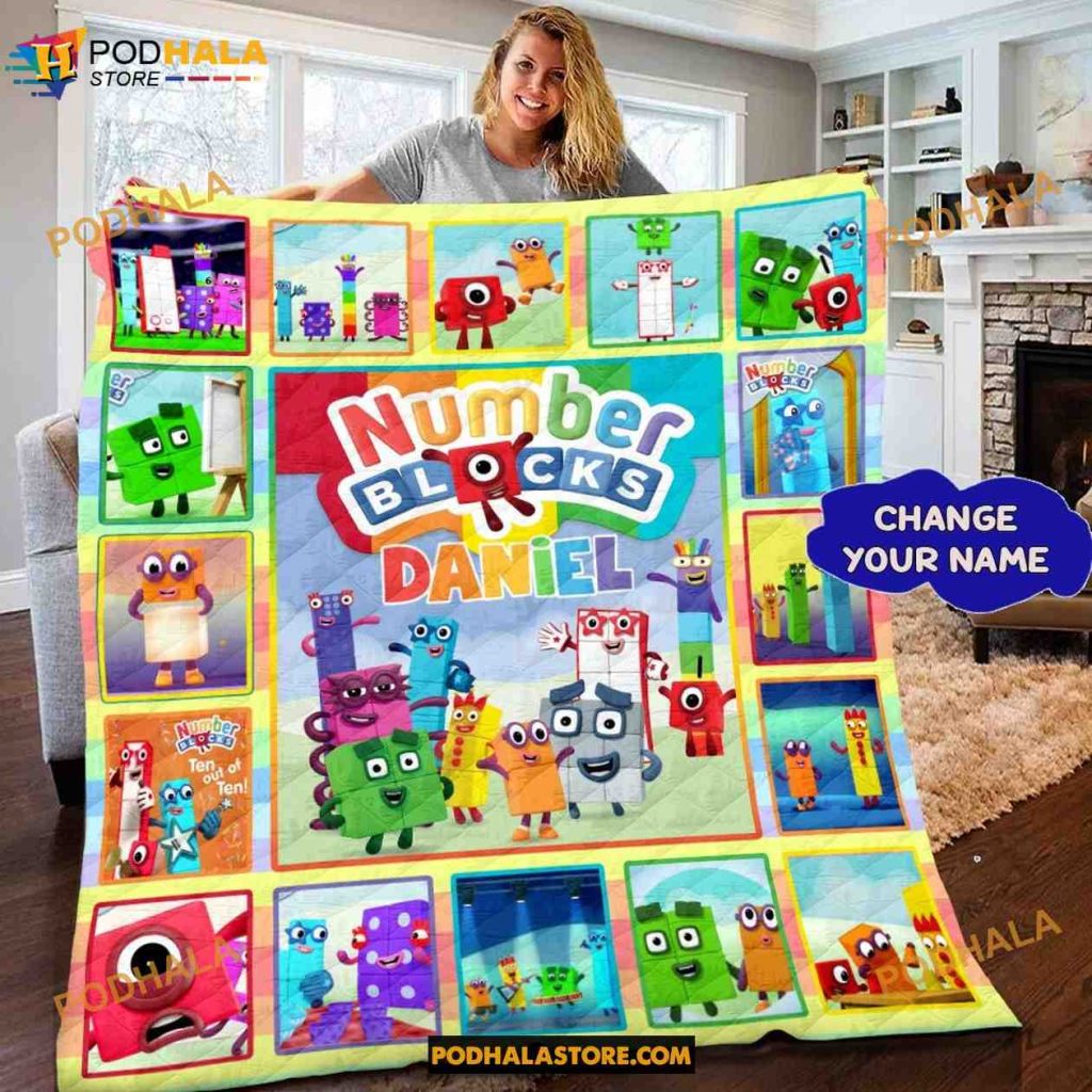 Custom Numberblocks Quilt, Numberblocks Fleece Blanket - Podhalastore