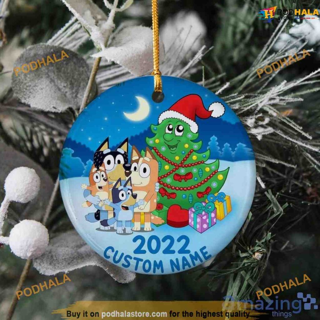 Christmas Bingo BlueyDad Ornament, Ceramic Bluey Family Ornament ...