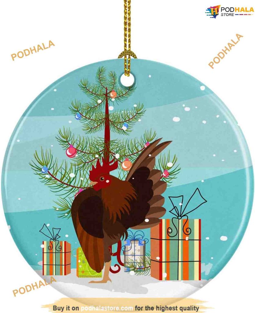 Chicken-Themed Christmas Ornament, Family Tree Decoration - Podhalastore