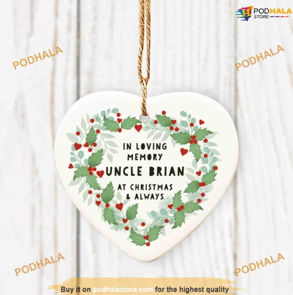 In Loving Memory Uncle Brian Heart Christmas Decoration, Family Tree ...