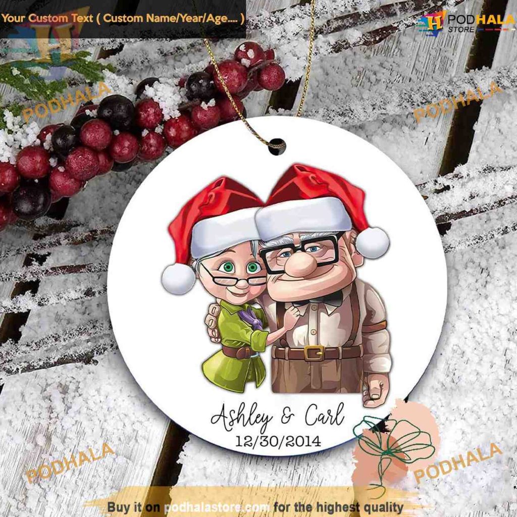 Personalized Carl and Ellie Ornament, Family Tree Decoration - Podhalastore