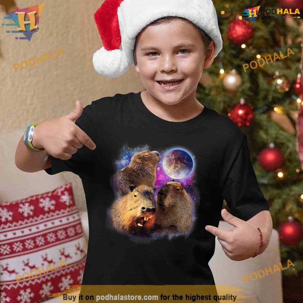 3 Capybara Moon Capybara Stuffed Animal For Men Women Kids Shirt ...