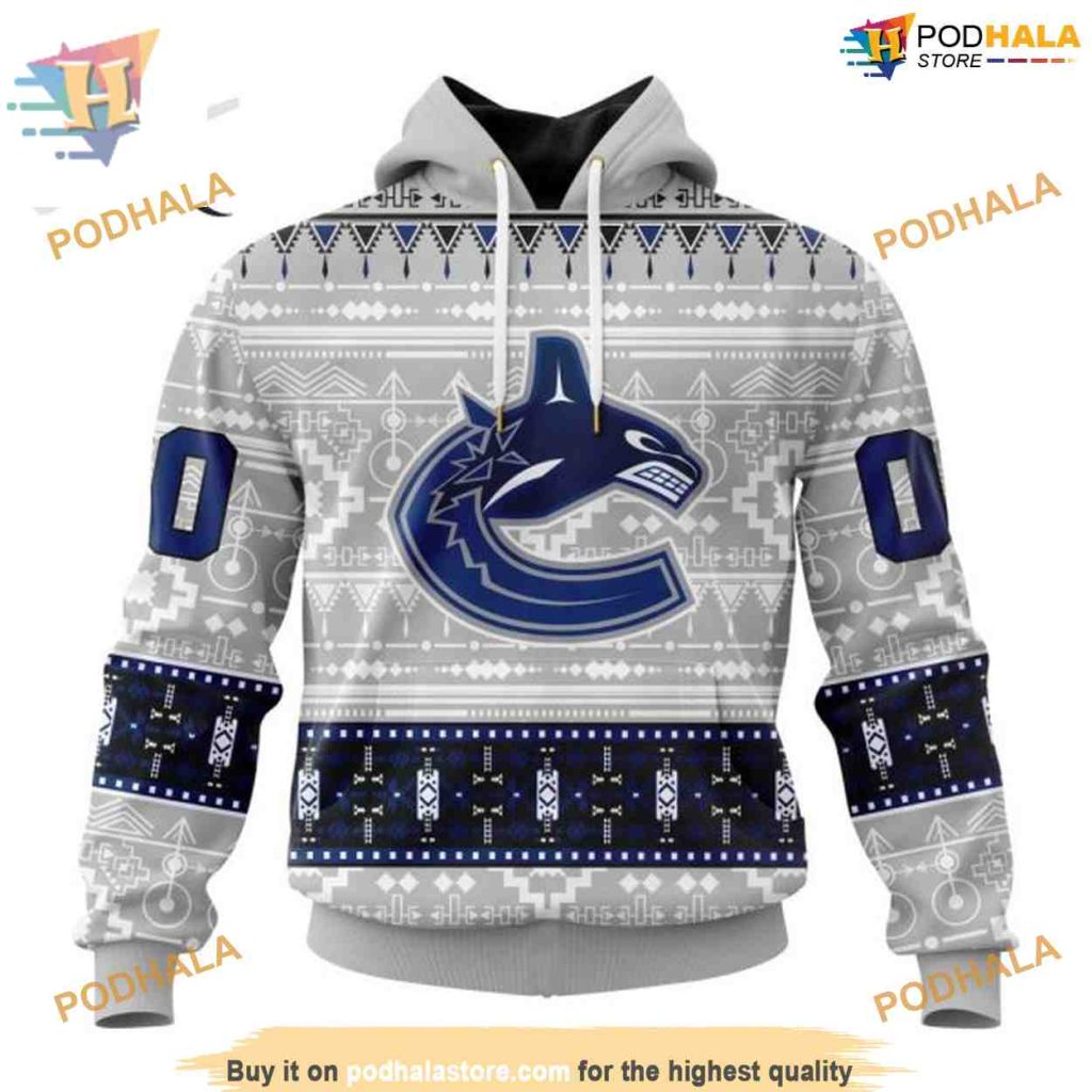 Custom Customized Native Design NHL Vancouver Canucks Hoodie 3D ...