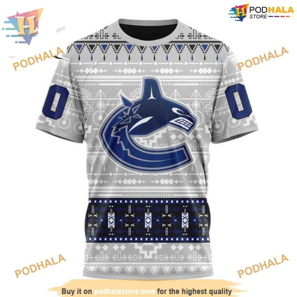 Custom Customized Native Design NHL Vancouver Canucks Hoodie 3D ...