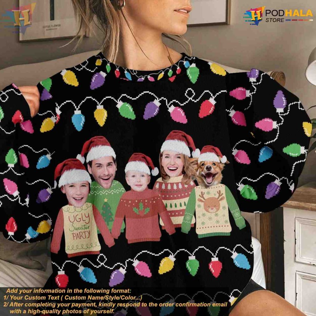 Family Christmas Fun with Personalized Photo Sweater, Ugly Xmas Gift ...