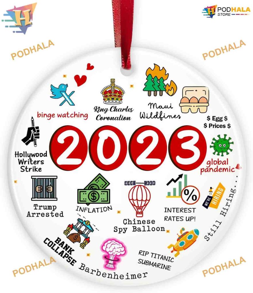 Hot Topics 2023 Ceramic Ornament, Funny Memorable Events Xmas Tree ...