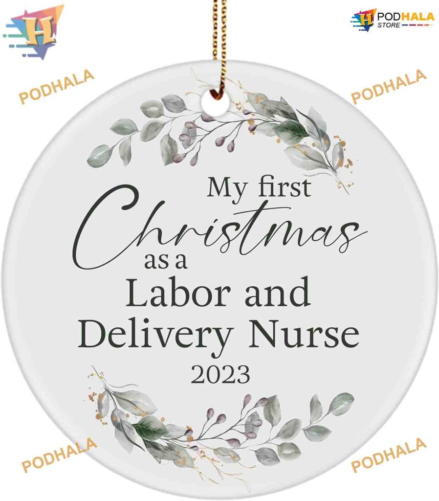Labor & Delivery Nurse's First Christmas Ornament 2023, Custom Family ...