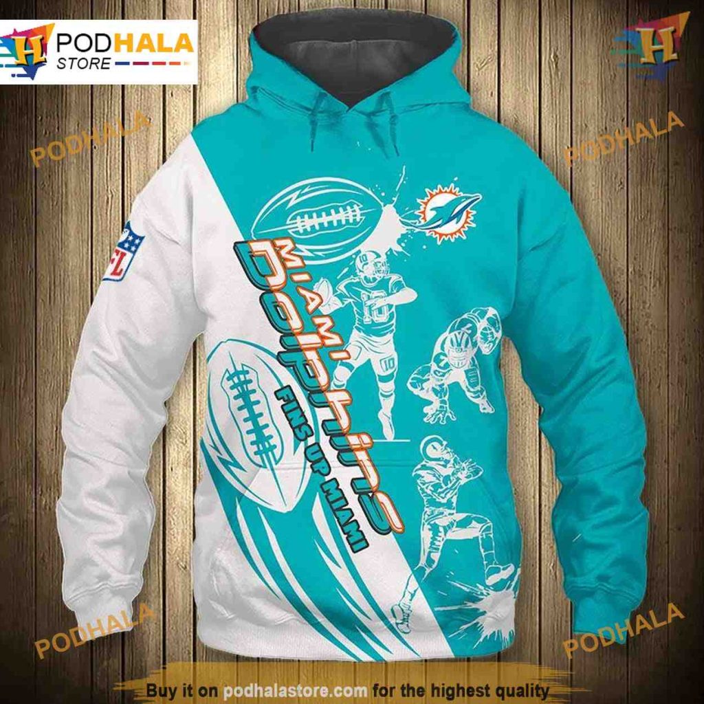 Miami Dolphins 3D Team Logo NFL Hoodie 3D - Podhalastore