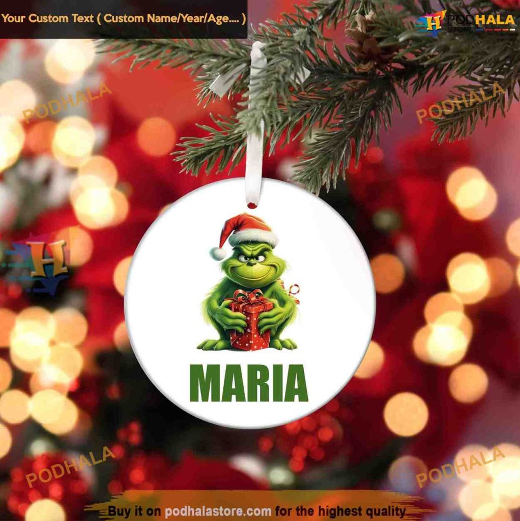 Personalized Grinch Name Decor, Cartoon Grinch Christmas Gifts ...
