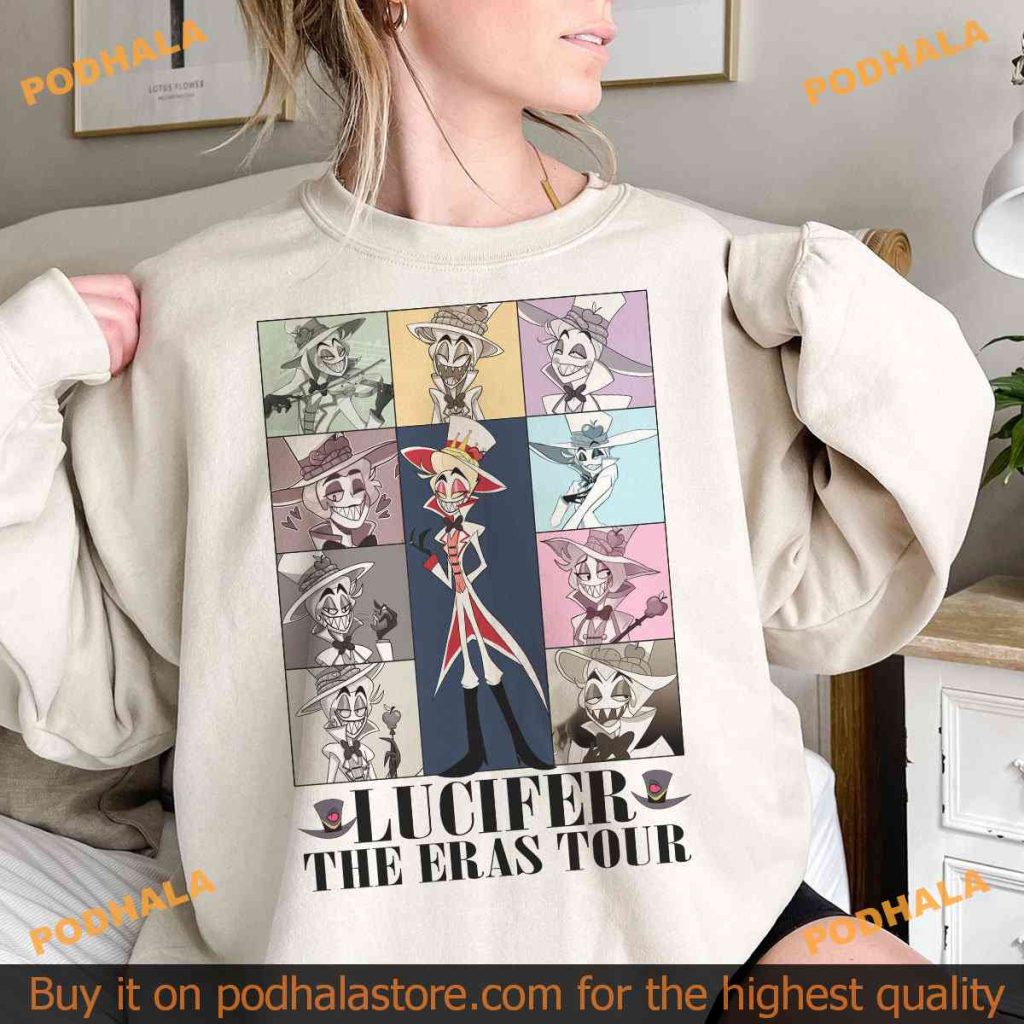 Lucifer Morningstar Eras Tour Shirt, Hazbin Hotel and Vivziepop Cartoon ...