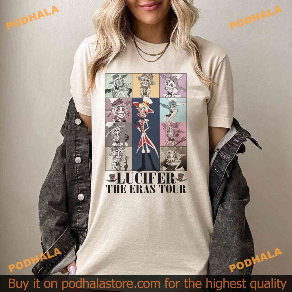 Lucifer Morningstar Eras Tour Shirt, Hazbin Hotel and Vivziepop Cartoon ...