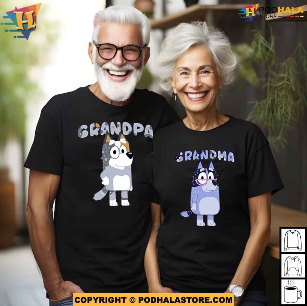 Bluey Grandpa Shirt, Grandma Bluey Shirt, Bluey Family Tee - Podhalastore