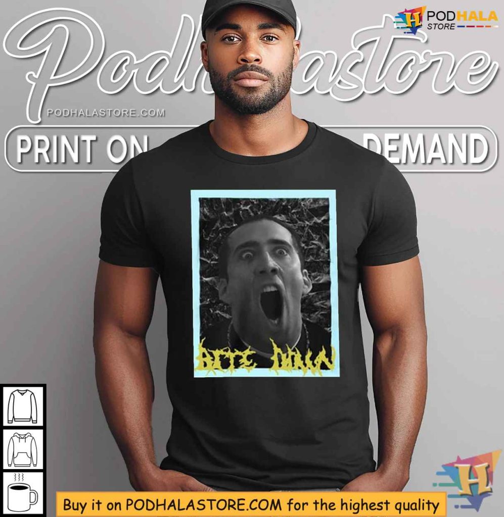 Nicolas Cage Fan Shirt - Bite Down Graphic Design - Podhalastore