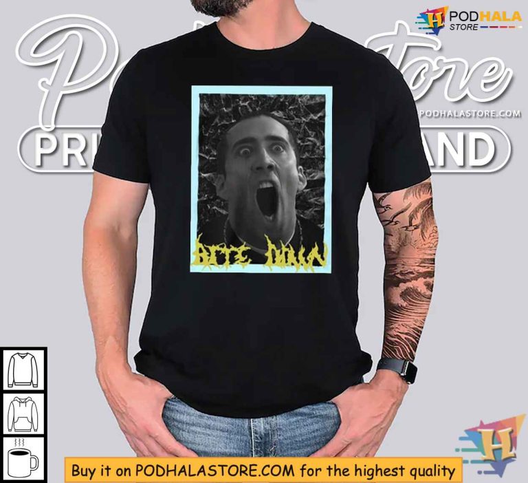 Nicolas Cage Fan Shirt - Bite Down Graphic Design - Podhalastore