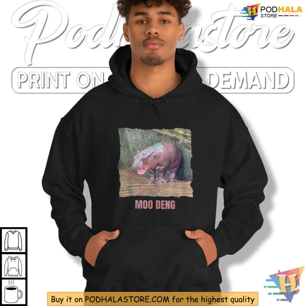 Adorable Moo Deng Hippo Shirt, Cute Baby Pygmy Hippo Meme Lover Apparel ...