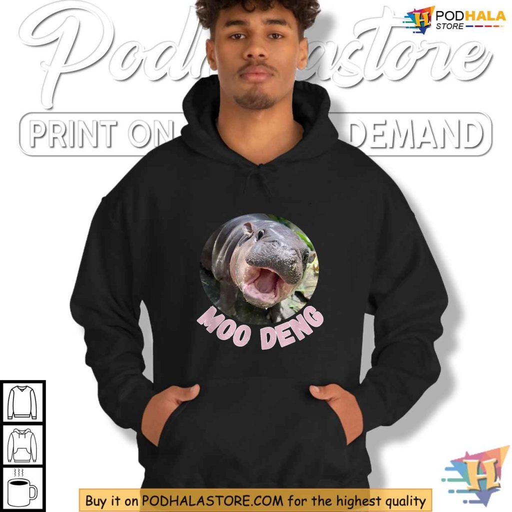 Moo Deng Pygmy Hippo Meme Shirt, Funny Viral Meme Animal Design Tee ...