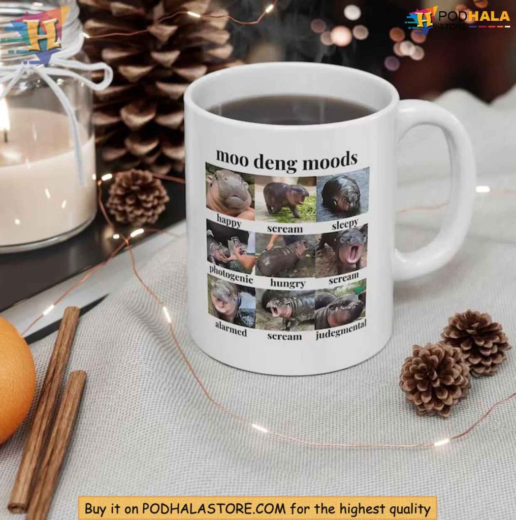 Funny Moo Deng Mug, Hippo Meme Gift for Moo Deng Lovers, Baby Hippo ...