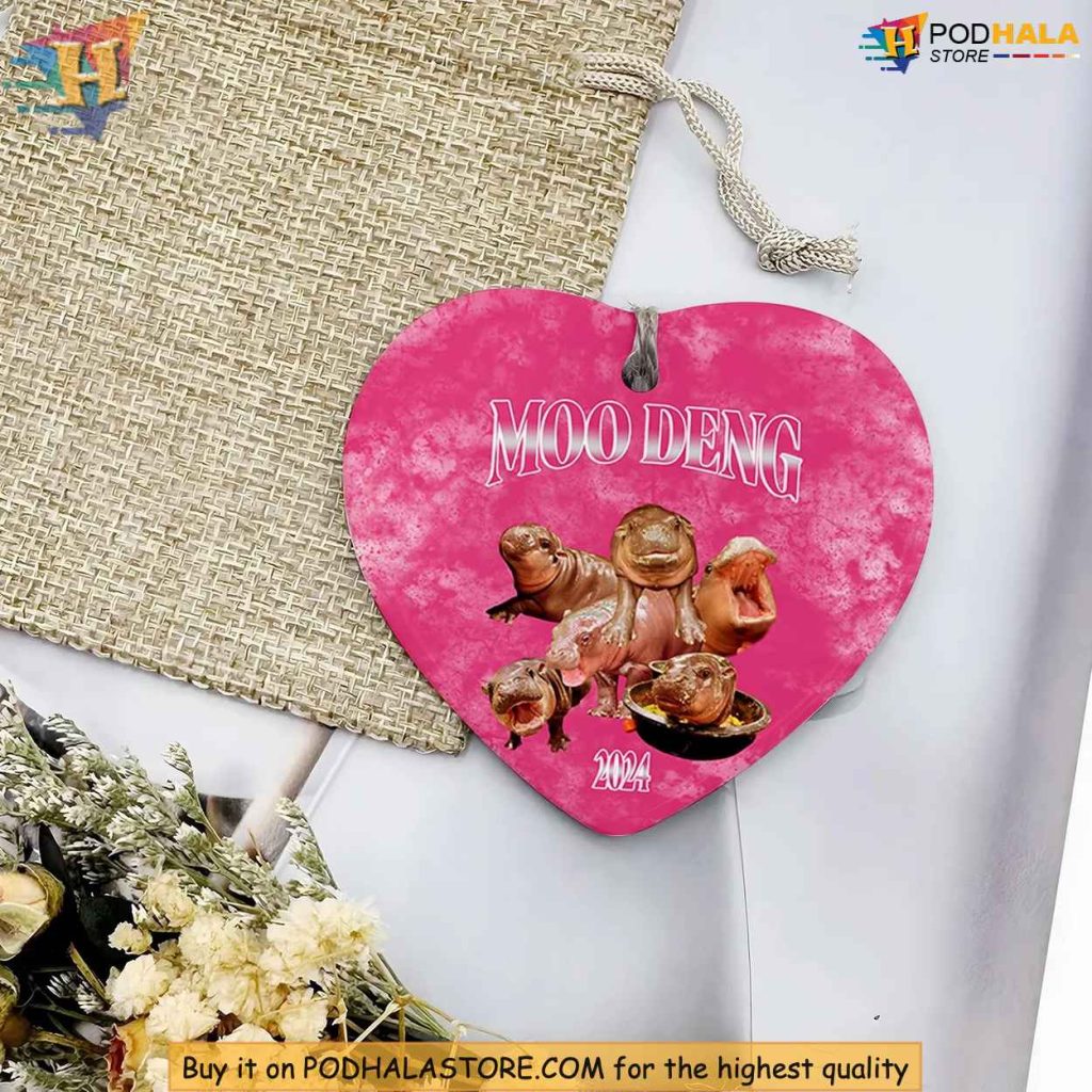 Viral Moo Deng Hippo Christmas Ornament, Pygmy Hippo Meme Xmas Gift ...