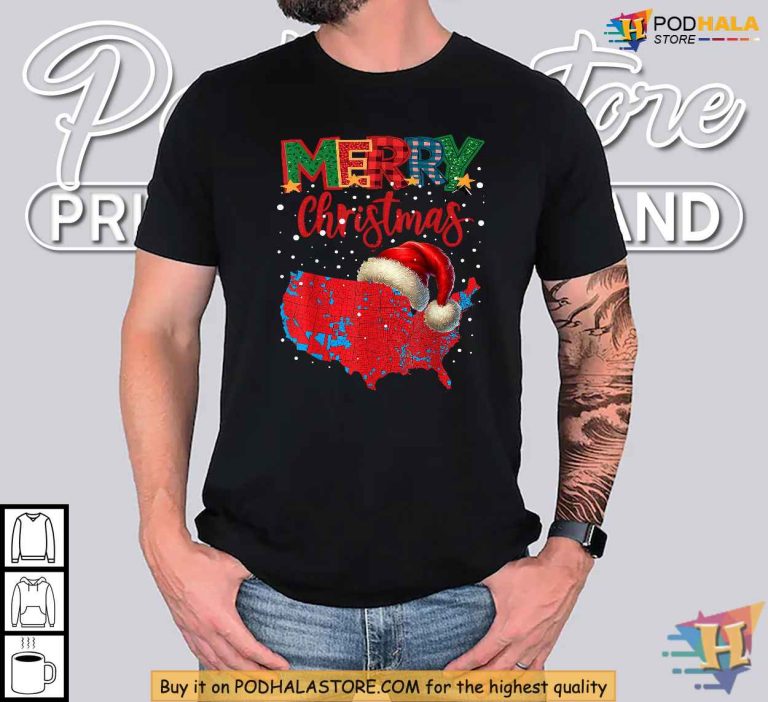 Red Electoral Map Trump Tee Shirt, Donald Trump Christmas Gift for ...