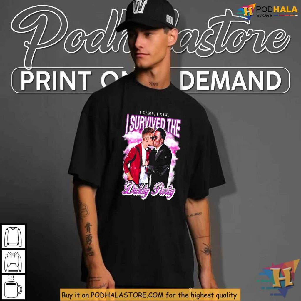 Diddy Shirt, Survived the Party Meme Tee, Funny Hip-Hop Satire Fashion ...